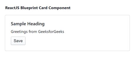 reactjs blueprint card component geeksforgeeks