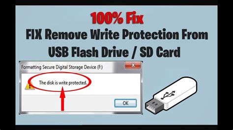 fix remove write protection from usb flash drive sd card youtube