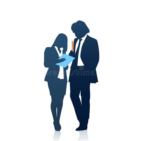 Business People Man And Woman Team Silhouette Businesspeople Couple
