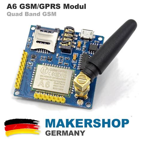 a6 quad band gsm shield sms gprs sim900a audio a6 module