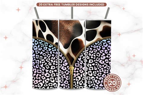 20 Oz Skinny Leopard Tumbler Wrap Design Graphic By Designscotch