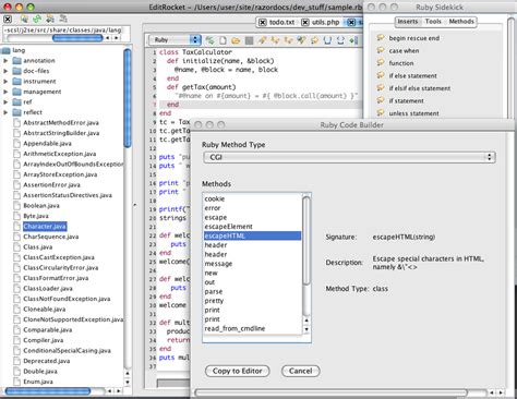 ruby editor and ide for mac windows and linux