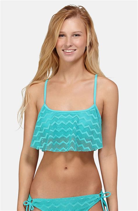 roxy making waves flutter bikini top nordstrom