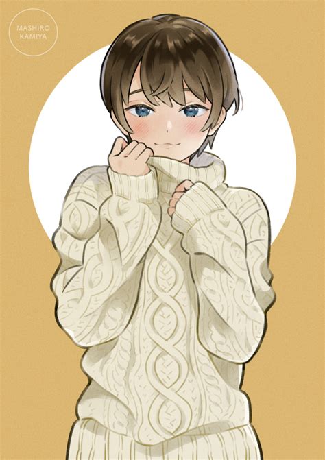 Safebooru 1girl 3 Absurdres Artist Name Blue Eyes Blush Brown Hair