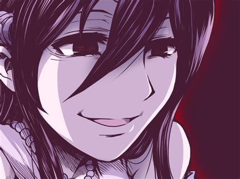 Safebooru 1girl Bags Under Eyes Bare Shoulders Black Hair Bust Empty
