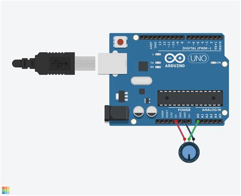 read a potentiometer with arduino s analog input 6 steps with