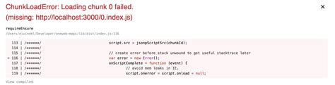 reactjs react code splitting chunkloaderror loading chunk 0 failed