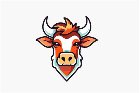 Premium Vector Cow Head Mascot Logo Design Vector Illustration Cute