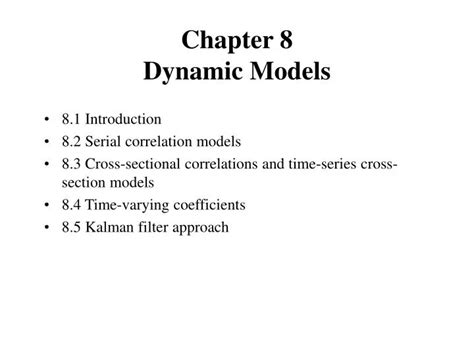 Ppt Chapter 8 Dynamic Models Powerpoint Presentation Free Download