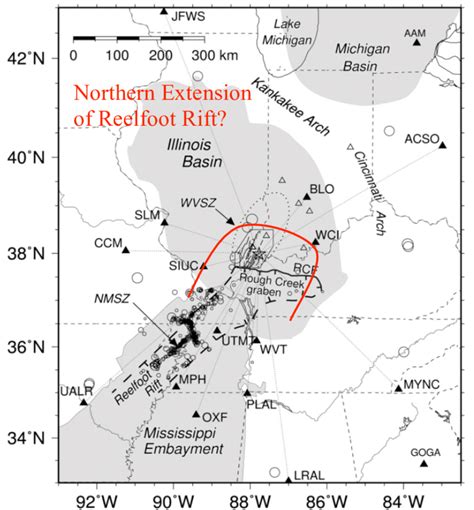 Seismicity In The New Madrid Seismic Zone Nmsz And The Wabash Valley