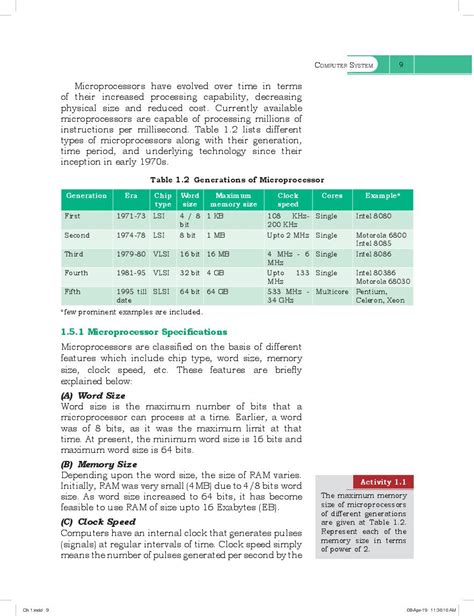 ncert book class 11 computer science chapter 1 computer system
