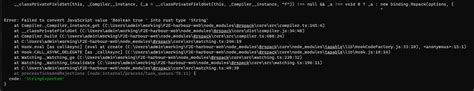 [bug report] error failed to convert javascript value `boolean true