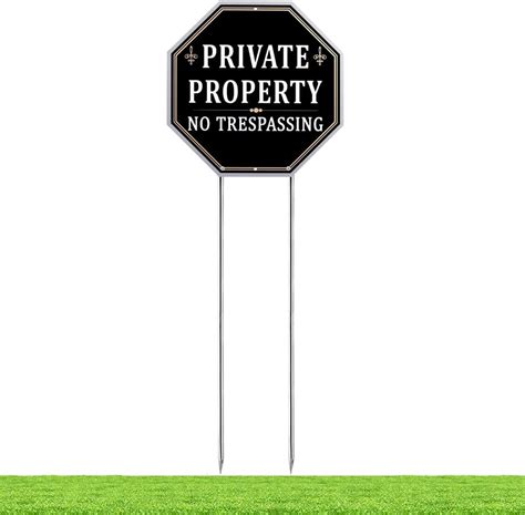 Kichwit Private Property No Trespassing Sign Aluminum 12