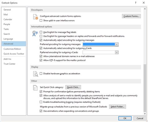 no utf 8 encoding available in outlook 2013 office 365 microsoft