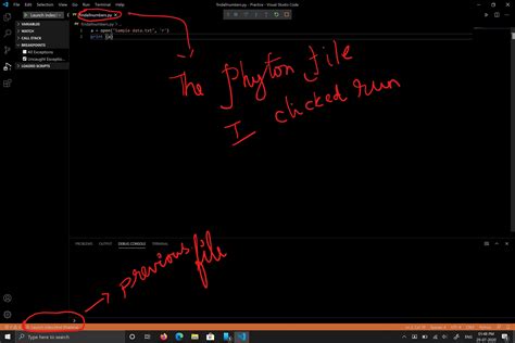 python vs code runs previous file instead current one
