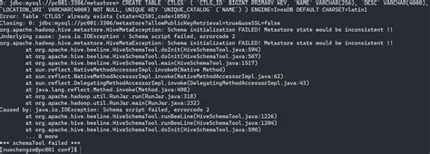 9 when initialized the meta database it failed and encountered org