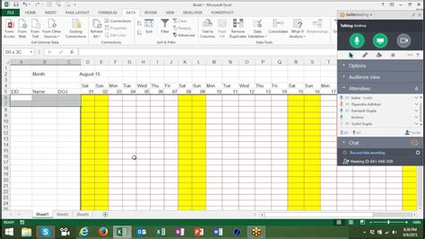 594 automated attendance sheet in excel youtube