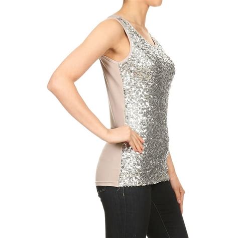 Anna Kaci Womens Sparkle And Shine Glitter Sequin Embellished Sleeveless