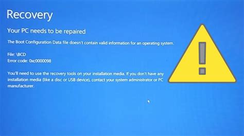 0xc0000098 bcd error pc wont boot boot configuration data file doesn