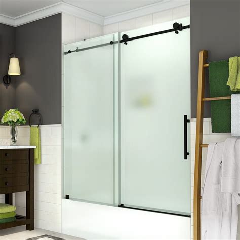 Aston Coraline 29 5 W X 60 H Single Sliding Frameless Tub Door