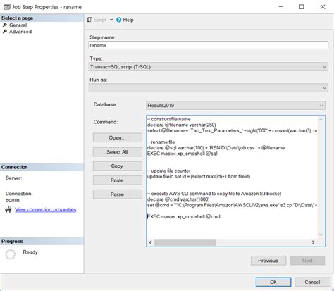 export sql server data as csv files and migrate to amazon s3 bucket
