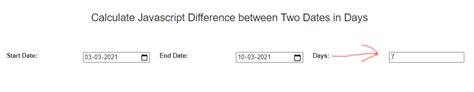 how to calculate javascript difference between two dates in days