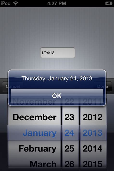 mobile tutorial using a calendar component to pick a date ios and