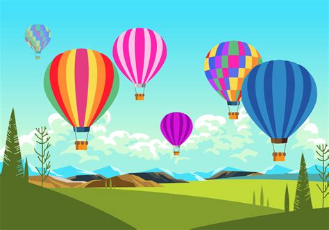 Colorful Hot Air Balloons Scene Vector 147903 Vector Art At Vecteezy