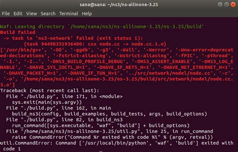 ns3 installation on ubuntu build failed stack overflow