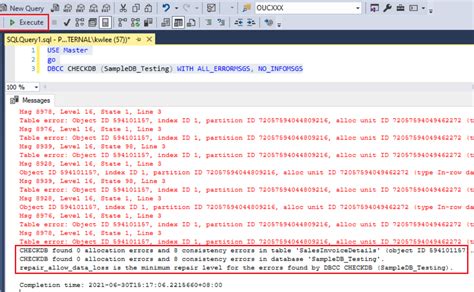sql logical consistency based i o error incorrect checksum qne