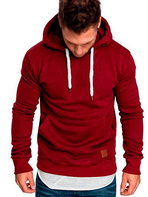 Mens Slim Fit Hoodies Men Oversize Casual Long Sleeve Pullover Tops
