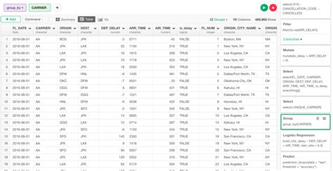 quick introduction to logistic regression in exploratory