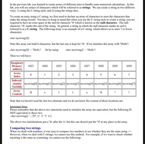 solved in the previous lab you learned to create arrays of