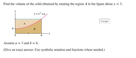 Solved Find The Volume Of The Solid Obtained By Rotating The