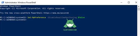 disable windows defender using powershell slurp