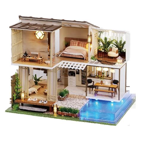 Elegant And Quiet Villa Diy Miniature Kit Doll House Wooden