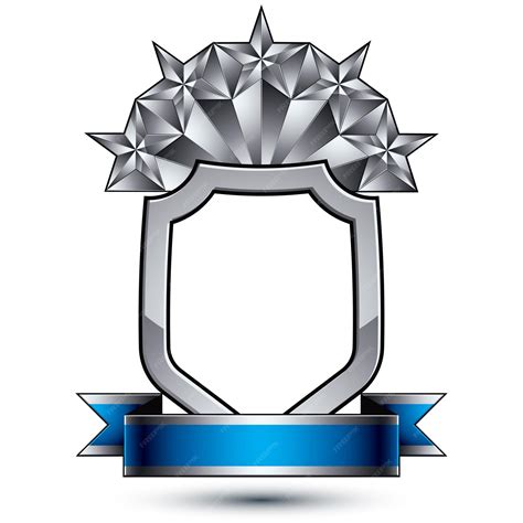 Premium Vector Heraldic Vector Template With Five Pentagonal Silver