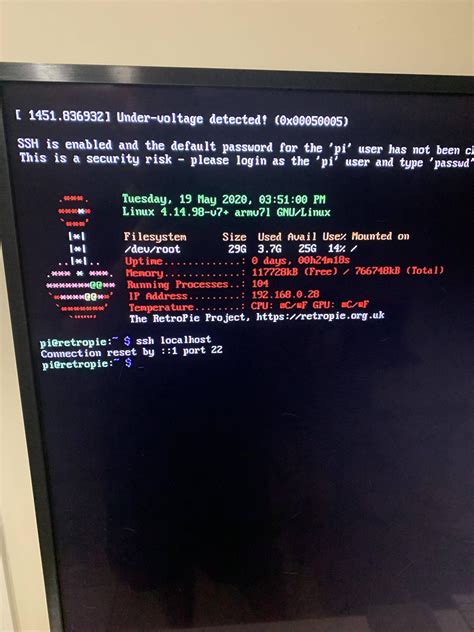 can t connect to ssh ftp on fresh install of retropie retropie