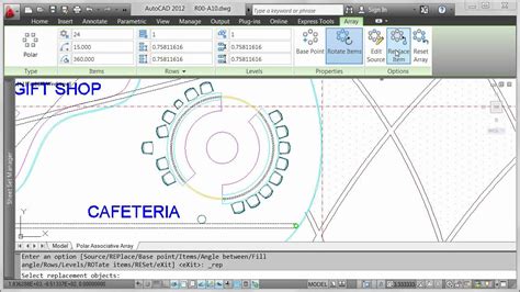 autocad 2012 polar array youtube
