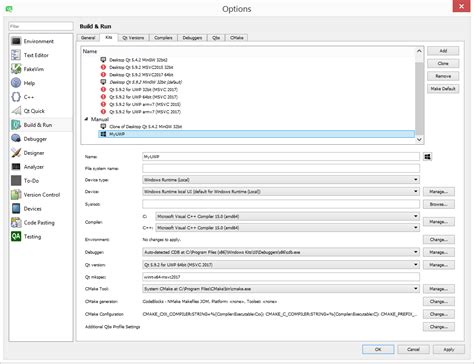 build qt project with vs c compiler 15 0 with c 17 to use winrt apis