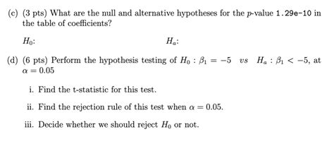 solved 3 the following is a simple linear regression output