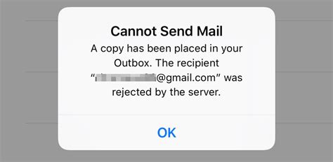 fix a copy has been placed in your outbox the recipient error