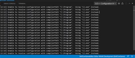 unable to resolve configuration with compilerpath c program ask