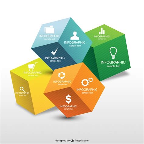 Infographics 3d Cube Design Vector Free Download