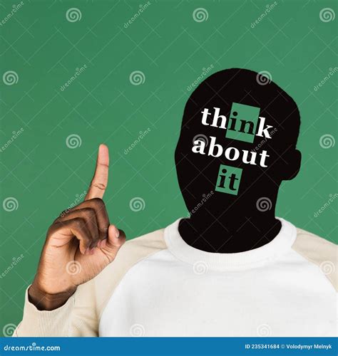 Conceptual Portrait Of Faceless Man With Lettering Instead Face Human