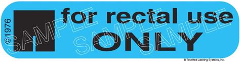 Auxiliary Label For Rectal Use Only Stickers