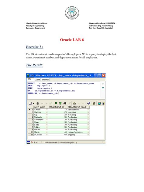 oracle lab 6 solution data management databases