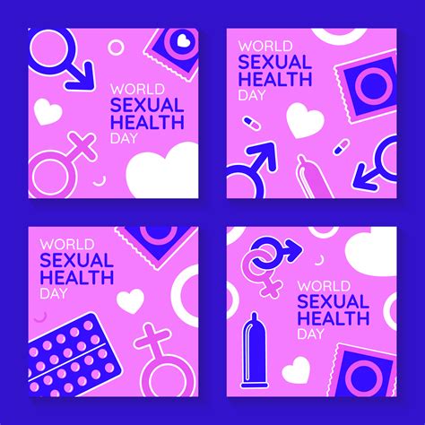 Set Of World Sexual Health Day Template For Social Media Post Vector