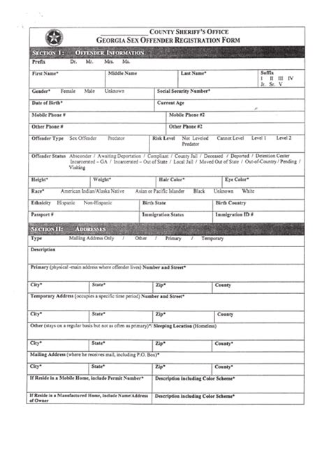 fillable georgia sex offender registration form printable