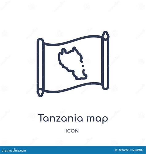 Linear Tanzania Map Icon From Countrymaps Outline Collection Thin Line